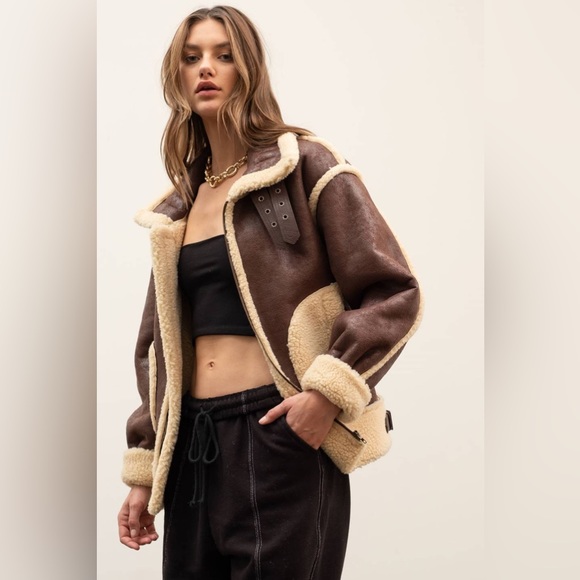 Moon River | Jackets & Coats | Moon River Faux Shearling Fur Suede ...